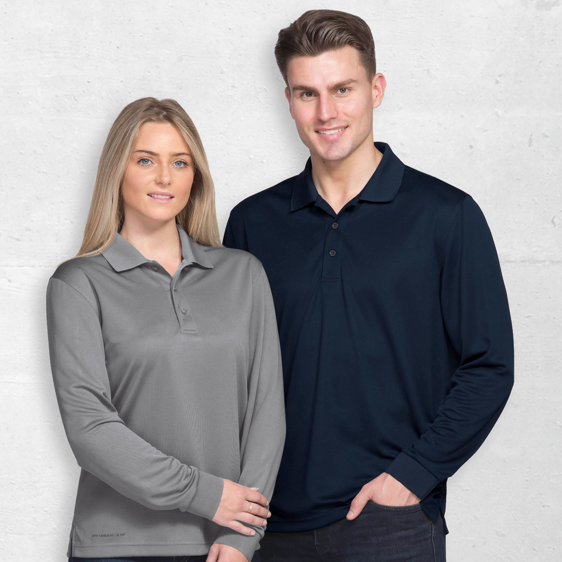 The Catalogue Dri Gear Long Sleeve Axis Polo - Promotrenz
