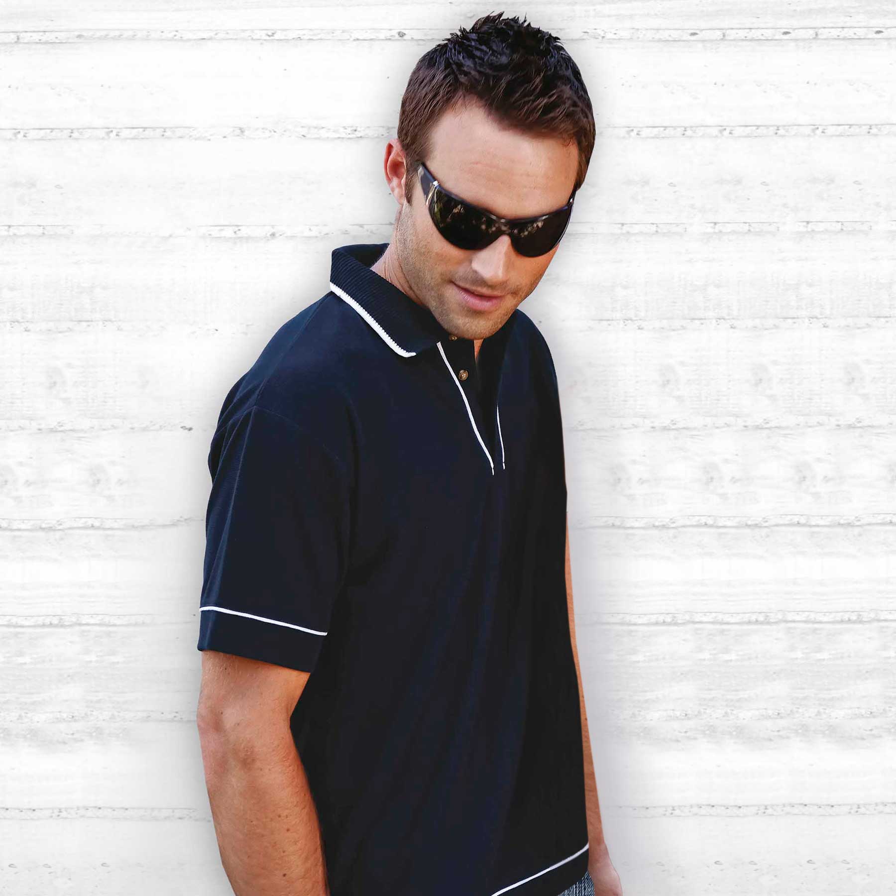 The Catalogue Mens Retro Waffle Polo - Promotrenz