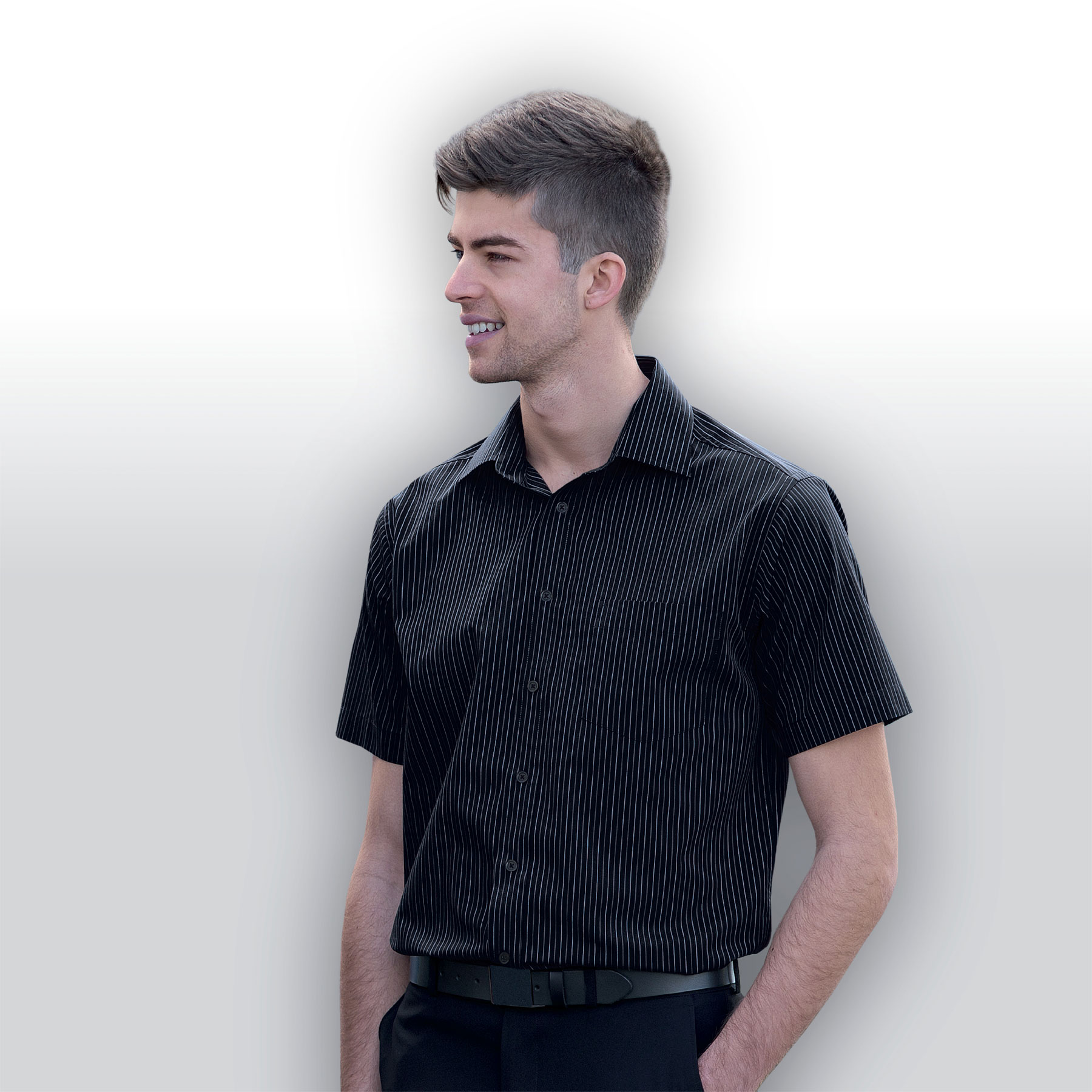 The Catalogue The Omega Stripe Short Sleeve Shirt – Mens - Promotrenz