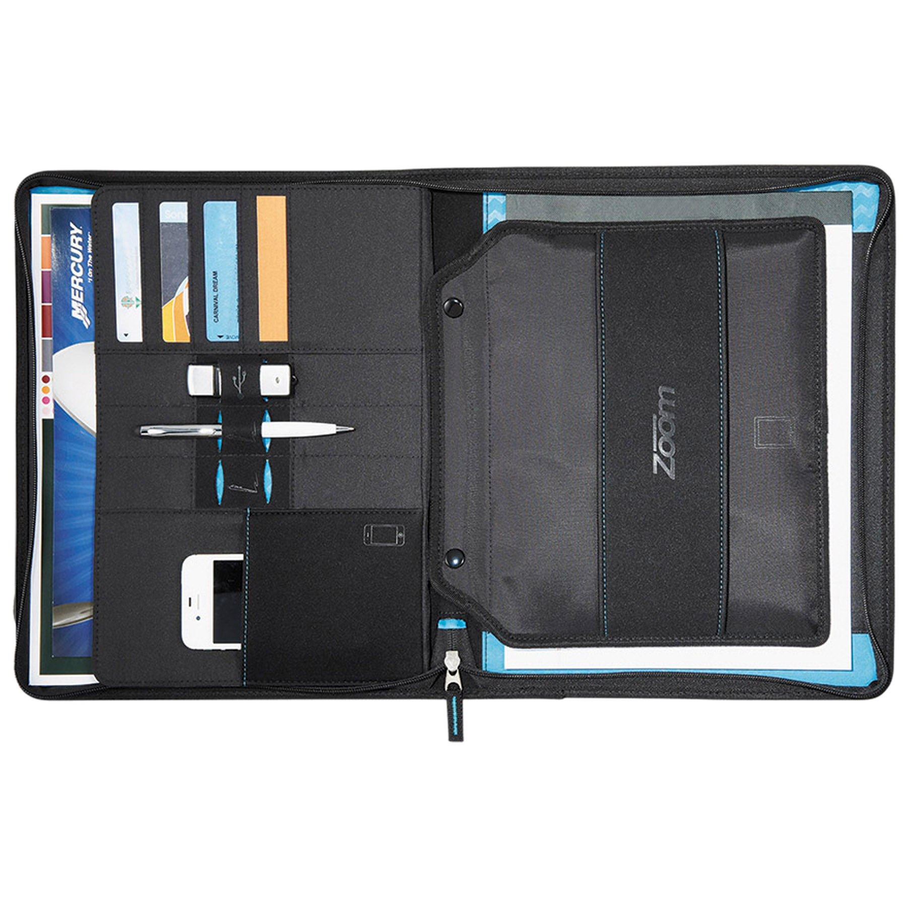 The Catalogue Zoom 2-in-1 Tech Sleeve Zip Padfolio - Promotrenz